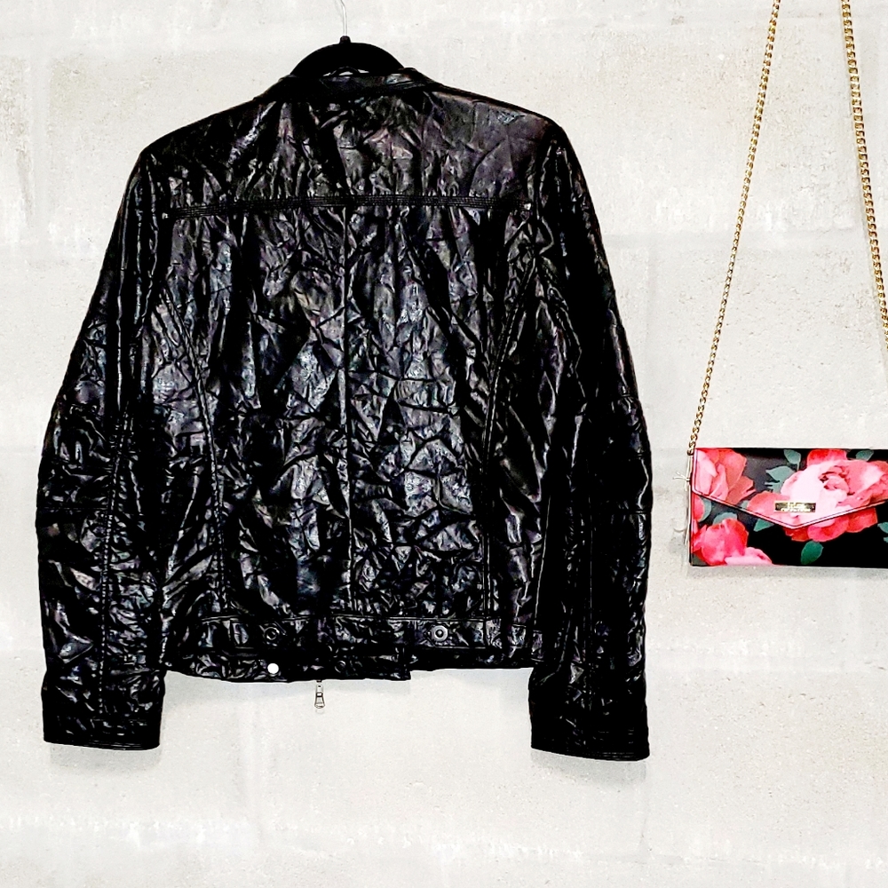 Spanner 80's Vintage Crushed Pvc Polyurethane Jacket - Gem